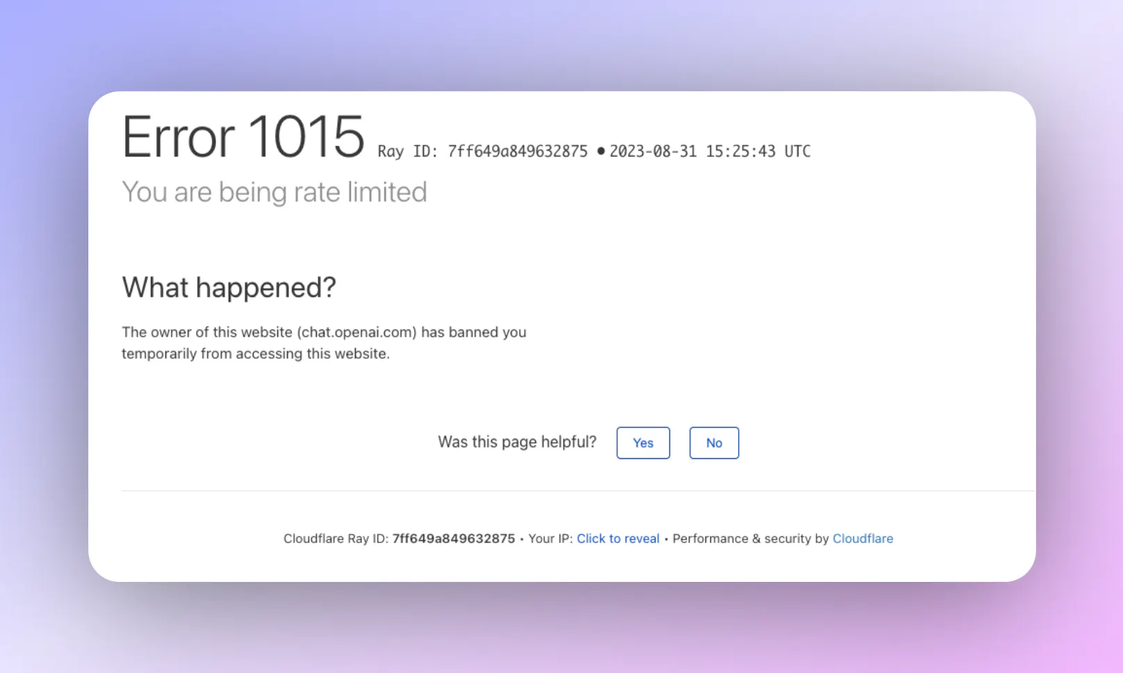 Error 1015: How to get rid of it? - Clancy FAQ